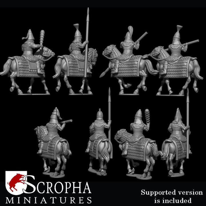 3D Printable Parthian cataphracts by Scropha Miniatures